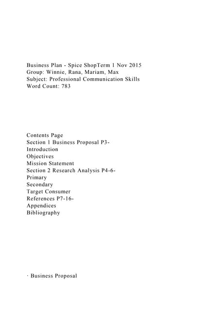 PROPOSAL FOR NEW SPICE BUSINESS ( BUSSINESS PLAN).pdf | Commodities ...