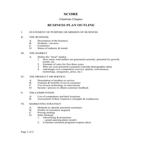 Business plan 2_page_outline | PDF
