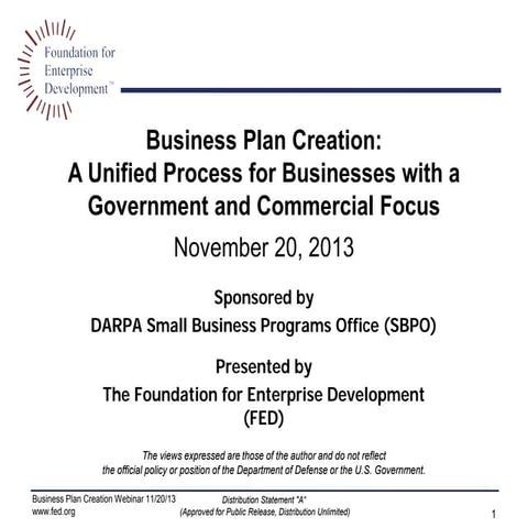 Business plan creation presentation final 112013 | PDF