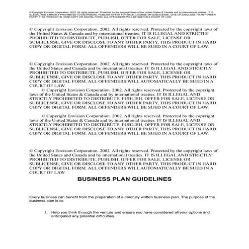 Business plan guidelines | RTF