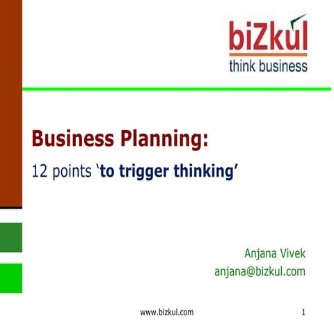 Business Planning 12 Points | PPT