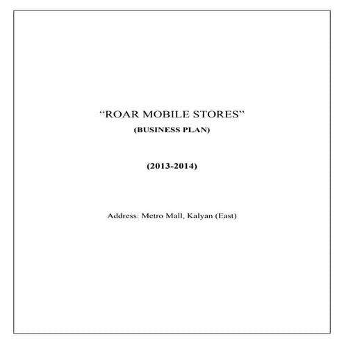 Business plan on mobile store by ROAR group | DOCX