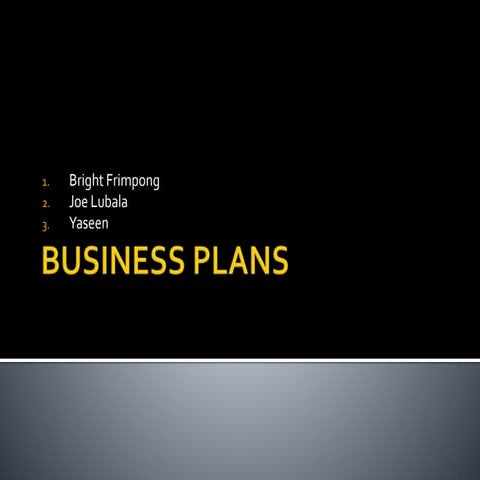 Business plans | PPTX