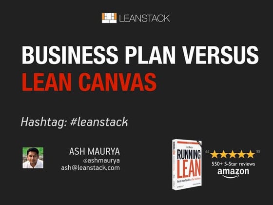 Ash Maurya, Author and creator of lean canvas at Leanstack