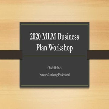 How to Create Your MLM Business Plan | PPTX