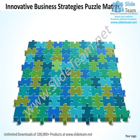 Business power point templates innovative strategies puzzle matrix ...