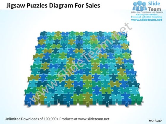 Business power point templates rectangular jigsaw strategy puzzle ...