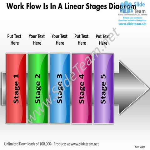 Business power point templates work flow is linear state diagram ppt ...
