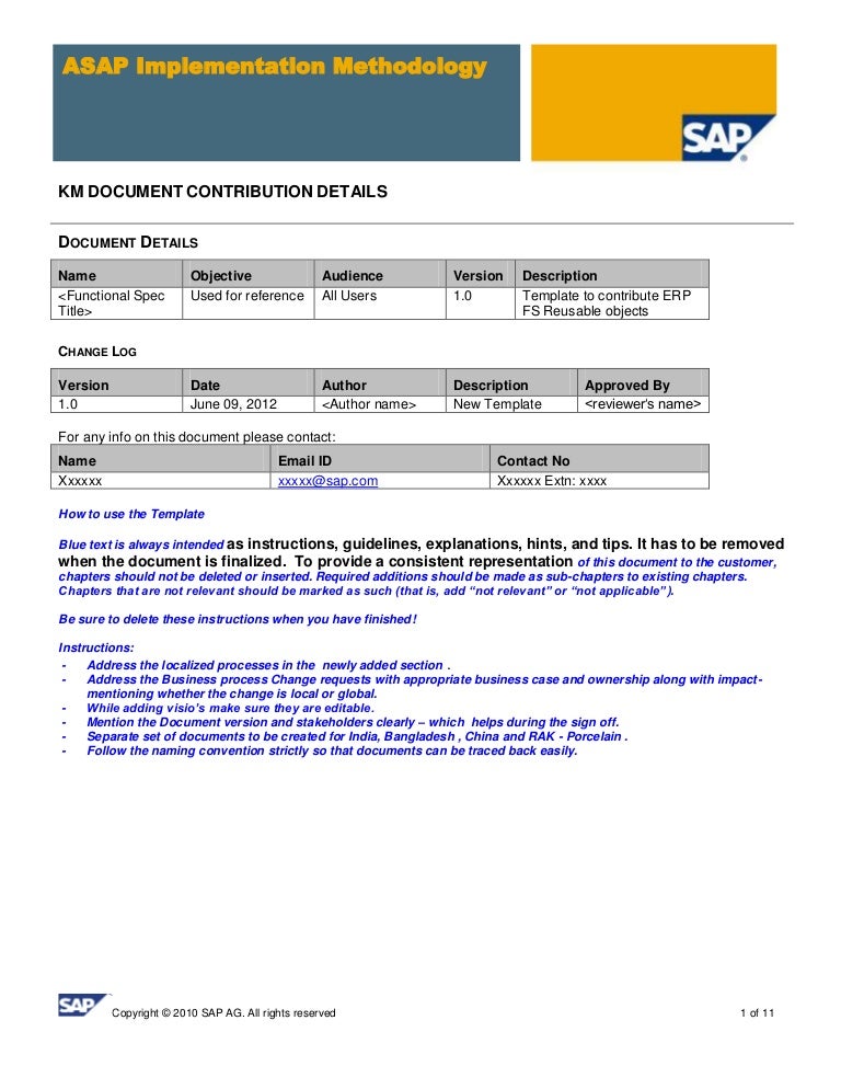 Business Process Procedure Template Sap - labelsrang
