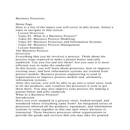 Business Processes Definition | PDF