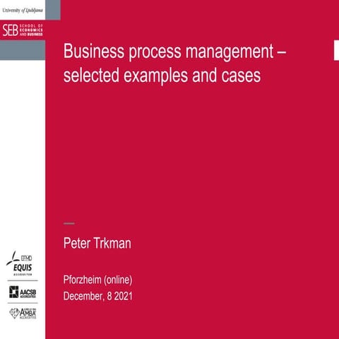 Business process management - Selected cases | PPTX