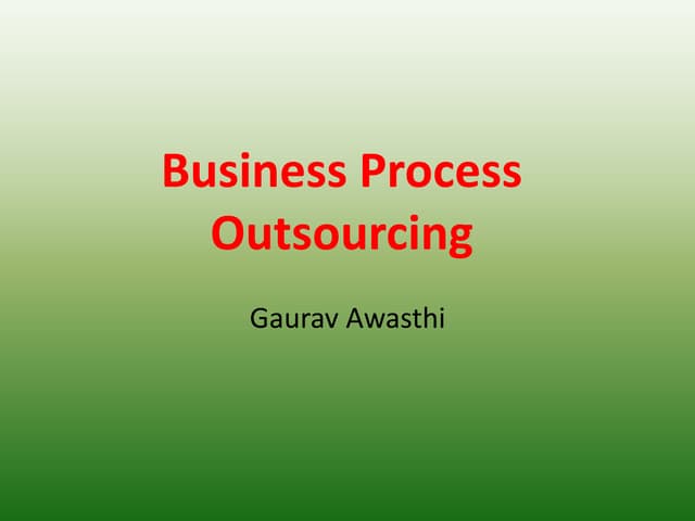 Business Process Outsourcing | PPTX
