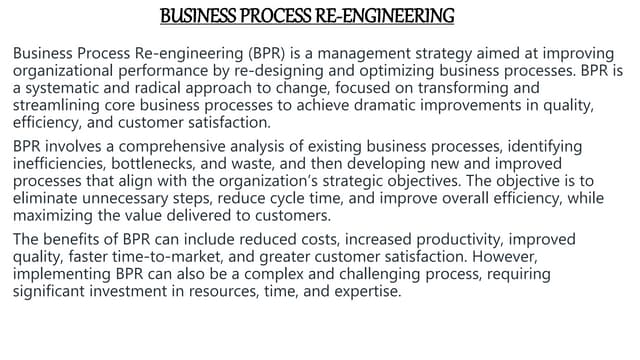 Business process re engineering | PPTX