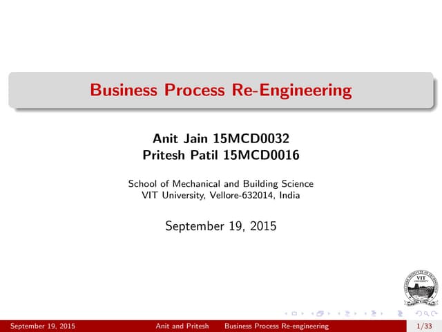 Business process re engineering | PPTX