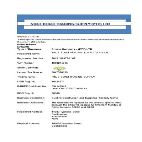 COMPANY PROFILE WORD 2 | DOCX