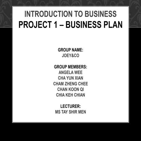 Business project 1 slides | PPT