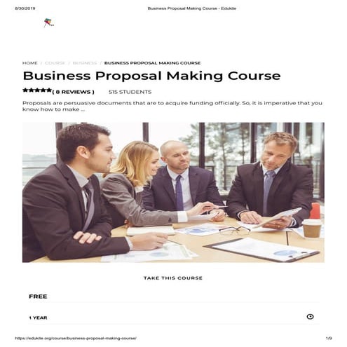 Business Proposal Making Course - Edukite | PDF