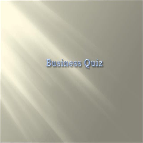 Business Quiz | PPT