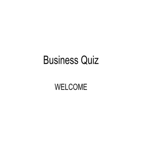 Business quiz | PPT