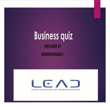 Business quiz | PPTX