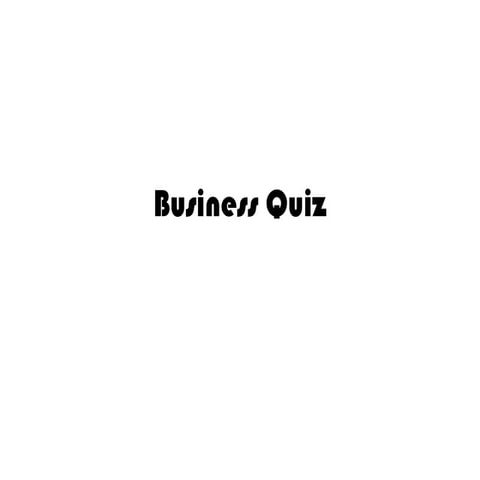 Business quiz | PPT