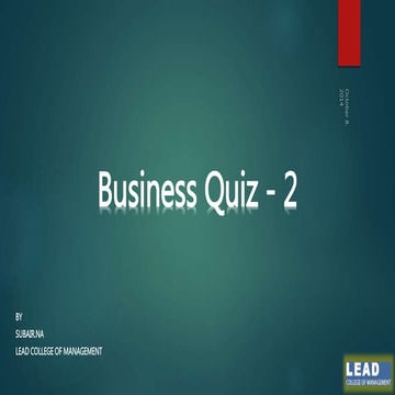 Business quiz 2 | PPTX
