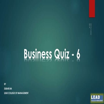 Business quiz 6 | PPT
