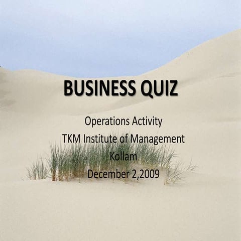 Business Quiz | PPT