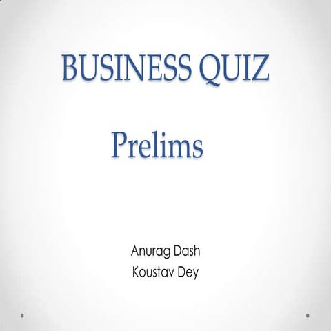 Business quiz Takneek Prelims | PPTX