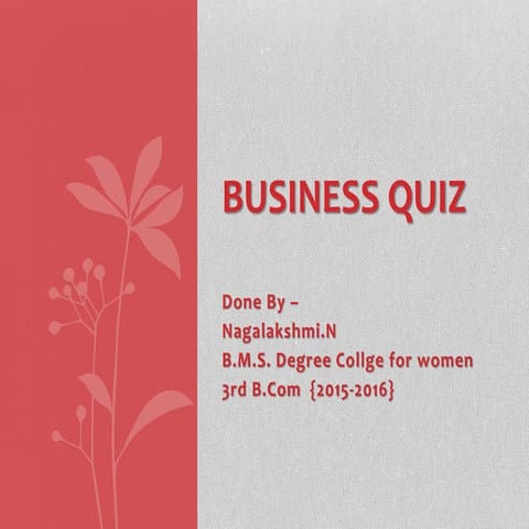 Business quiz with answers | PPT | Free Download