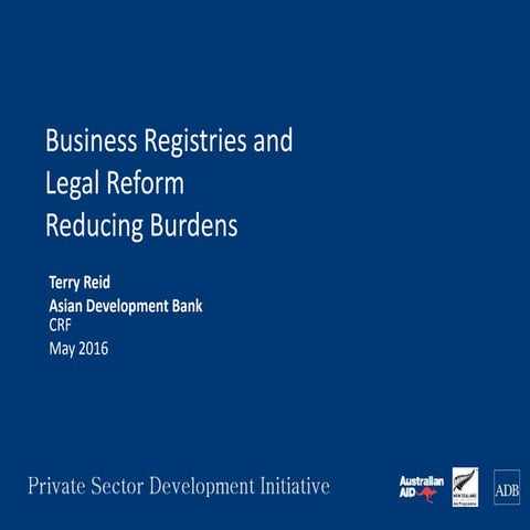 Business Registry Legal Reform Asian Development Bank | PPT