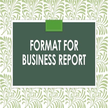 Official template for business report writing | PPT