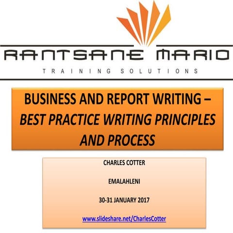 Business Report Writing Skills | PPTX