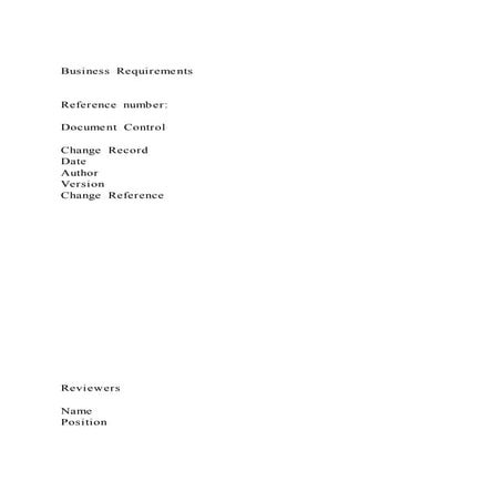 Business RequirementsReference number Document Control | PDF