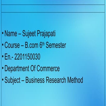 Business Research Method Ppt B.com 3 Year | PPT