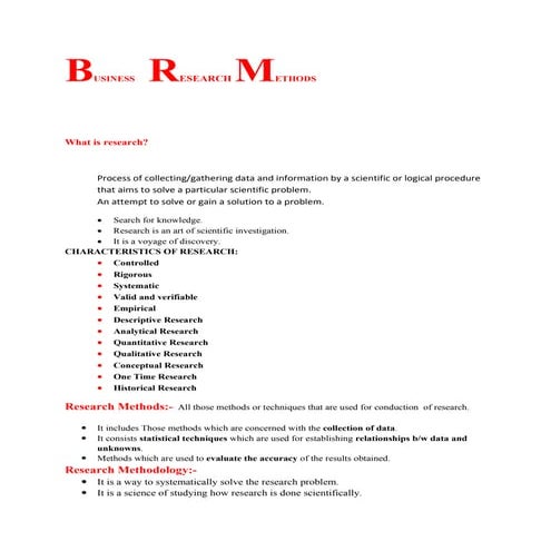 Business research methods | PDF