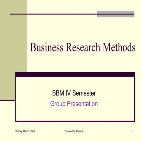 Business research methods Introduction | PPT
