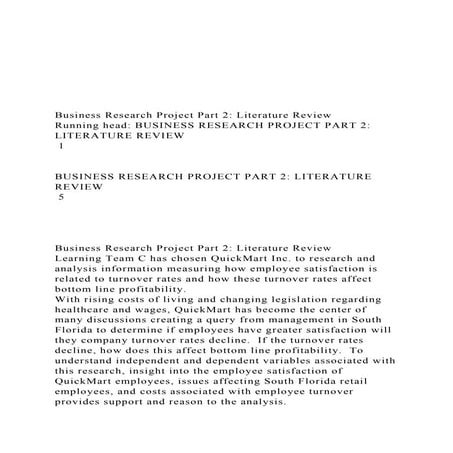 Business Research Project Part 2 Literature ReviewRun.docx
