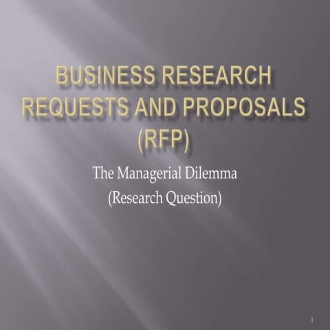 Business Research Requests And Proposals (Rfp) | PPT