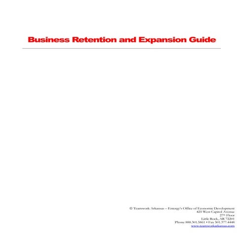 Business retention expansion_guidebook | PDF | Business Accounting ...