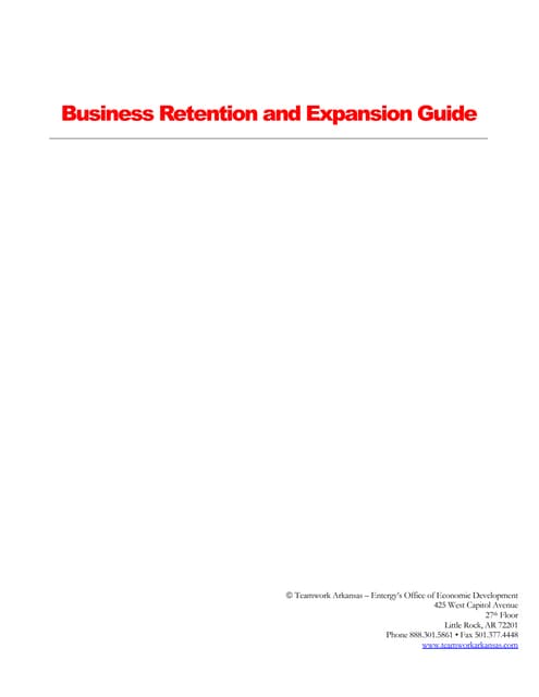 Business Retention & Expansion Program | PPT