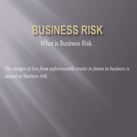 Business risk | PPT