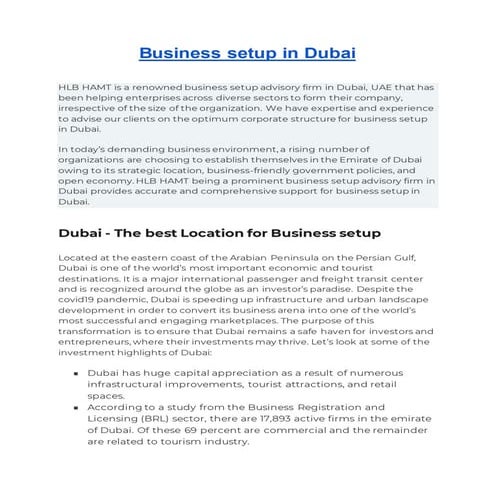 Business setup in dubai | DOCX | Business | Business and Finance