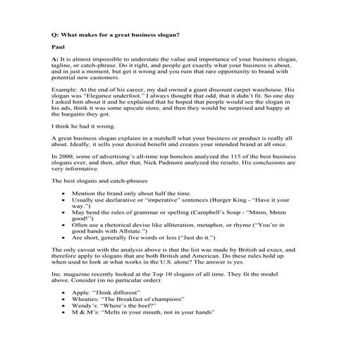 Famous Business Slogans 42 Famous Slogans: The Power Of Memorable