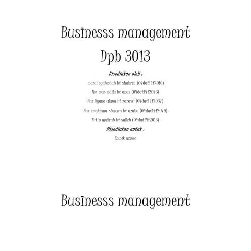Businesss management covert | DOCX