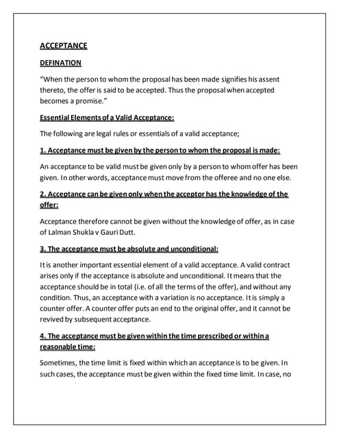 Acceptance and its essentials | PPTX