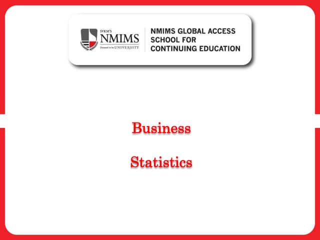 Introduction To Business Statistics Pptx