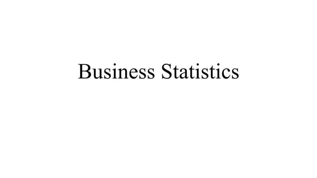 Introduction to statistics | PPTX