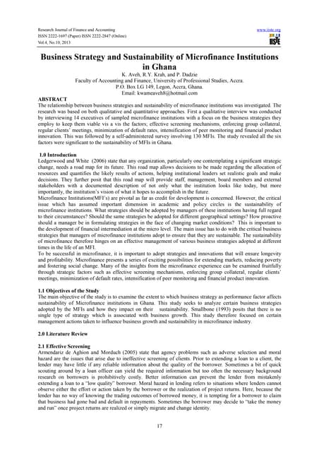 Perception of Vendors on Informal Lending Institutions | PDF