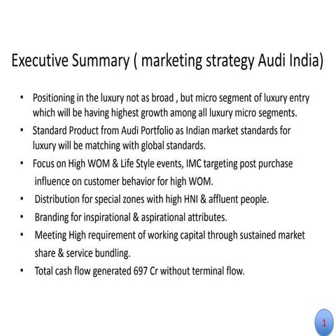 Business Strategy Audi India Amit | PPTX
